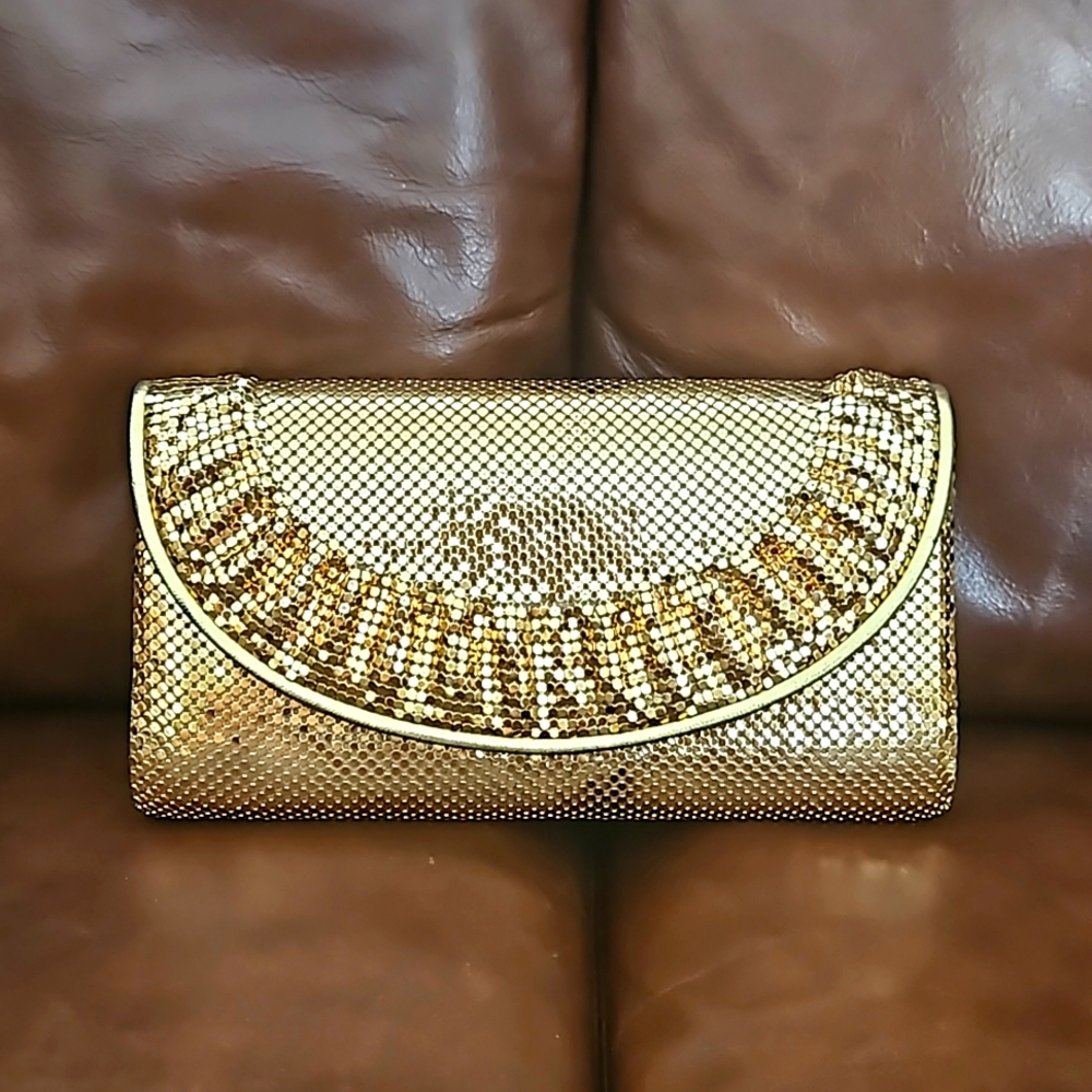 Gold Metallic Metal Mesh & Gold Lame Leather Whiting … - Gem